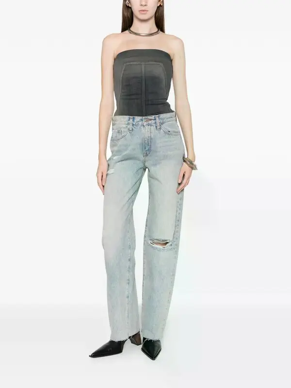 TRIARCHY Distressed Frayed Jeans