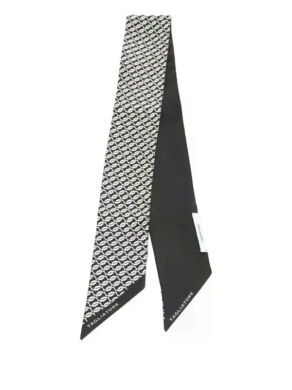 Tagliatore Patterned Neck Tie - Black