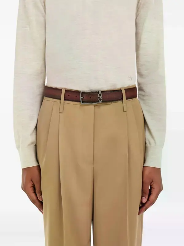 FERRAGAMO Gancini Reversible Belt - Brown