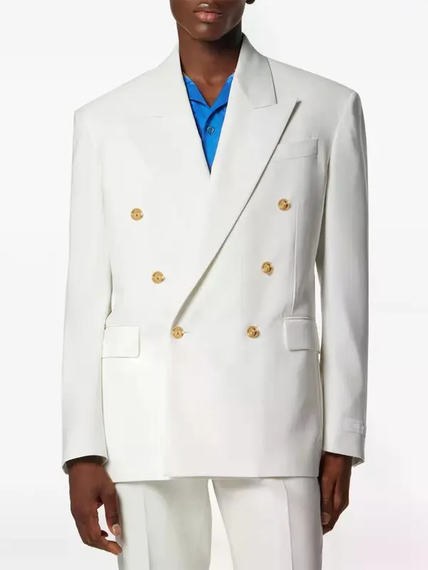 Versace Double-breasted Notched Lapel Blazer