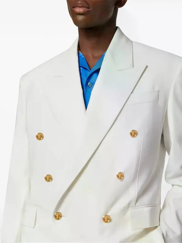 Versace Double-breasted Notched Lapel Blazer