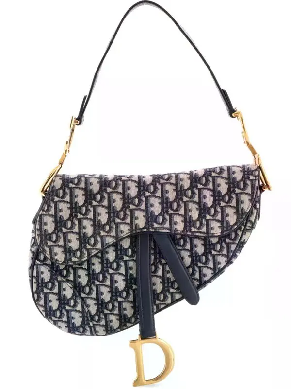 Dior Saddle Handbag Oblique Canvas Medium Shoulder Bag - Blue