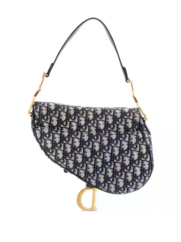 Dior Saddle Handbag Oblique Canvas Medium Shoulder Bag - Blue