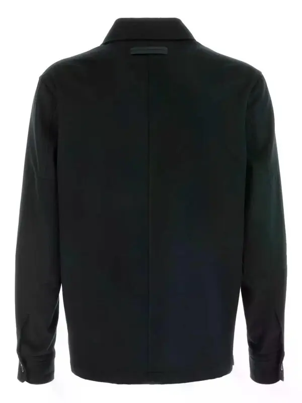 Zegna Cashmere Pocket-detail Overshirt - Black