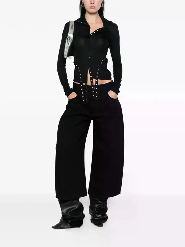 Attico Wide-leg Jeans With Belt Loops - Black