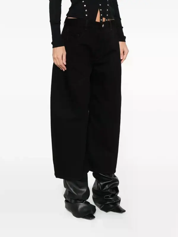 Attico Wide-leg Jeans With Belt Loops - Black