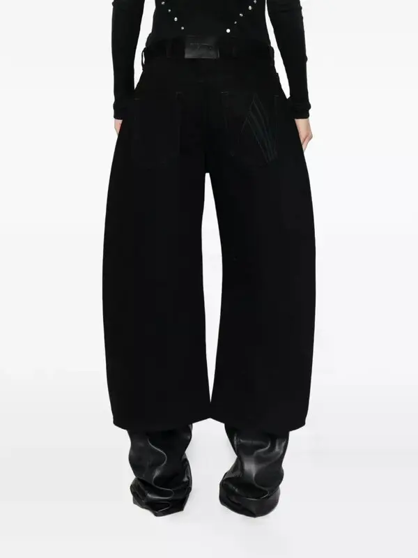 Attico Wide-leg Jeans With Belt Loops - Black