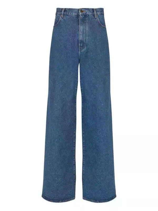 Balmain Wide-leg Cotton Jeans