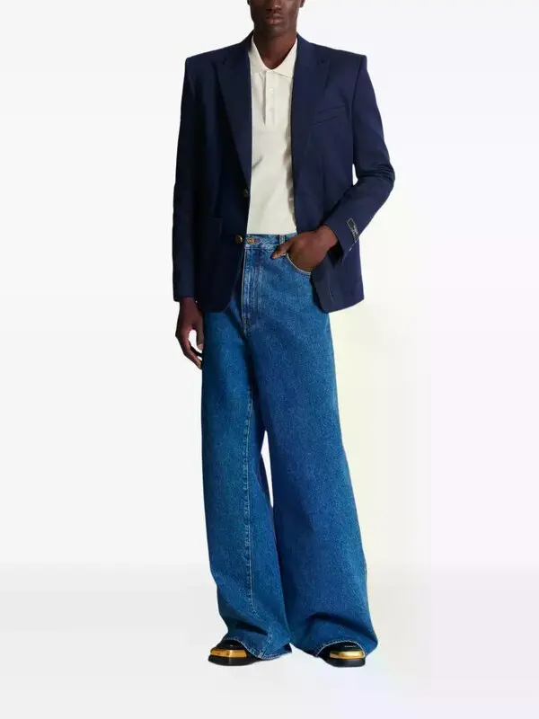 Balmain Wide-leg Cotton Jeans
