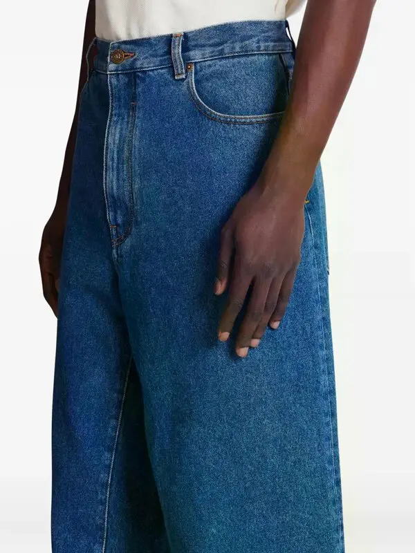 Balmain Wide-leg Cotton Jeans