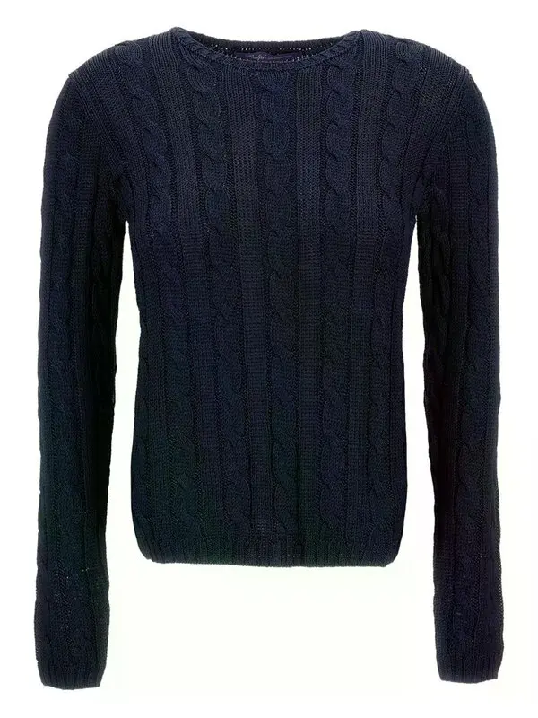 Ralph Lauren Crew-neck Cable-knit Sweater - Blue