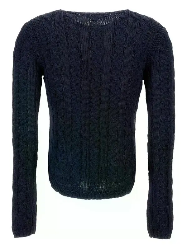 Ralph Lauren Crew-neck Cable-knit Sweater - Blue