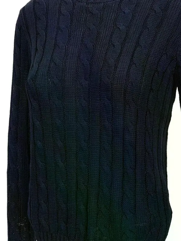 Ralph Lauren Crew-neck Cable-knit Sweater - Blue