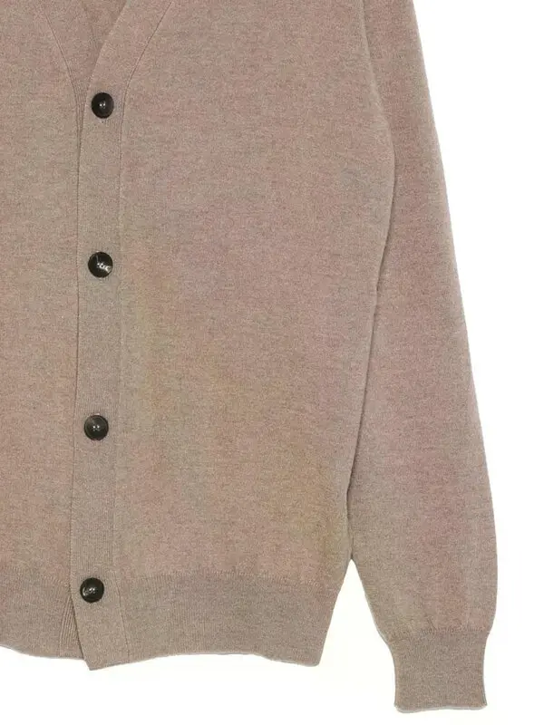 DELL'OGLIO Buttoned V-neck Cardigan - Neutrals