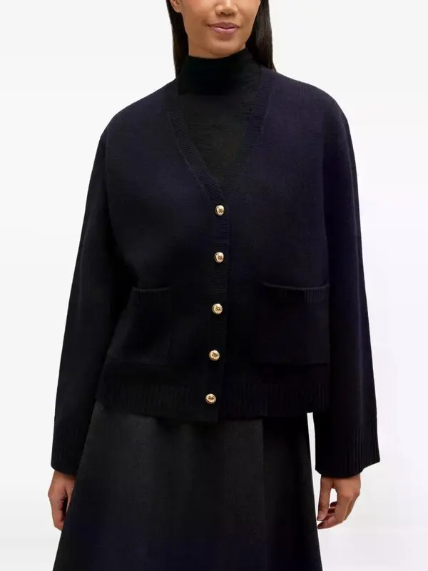 GANNI Pocket Button-fastening Cardigan - Blue