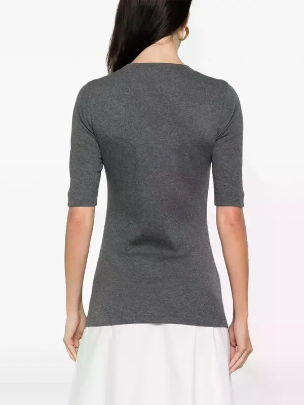 Brunello Cucinelli V-neck Embellished T-shirt - Grey