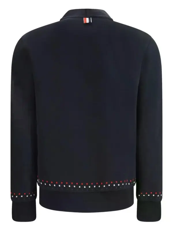 Thom Browne Snowflake-stitched V-neck Cardigan
