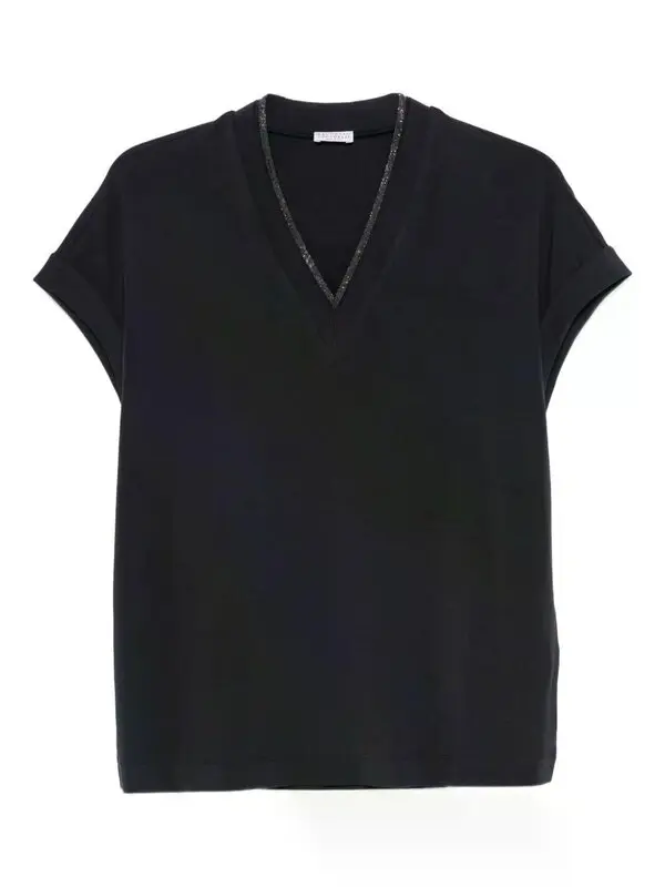 Brunello Cucinelli V-neck T-shirt - Blue