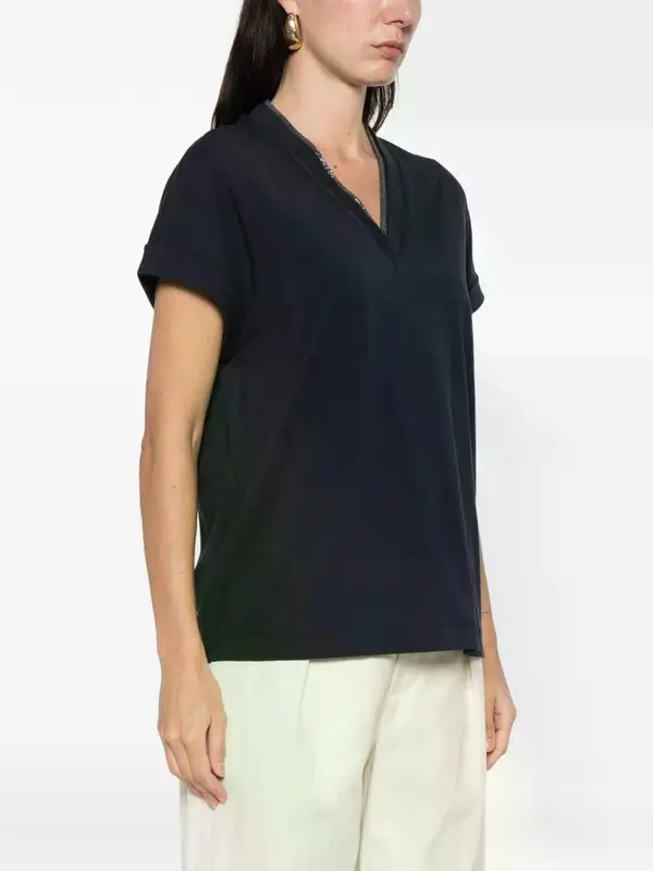 Brunello Cucinelli V-neck T-shirt - Blue