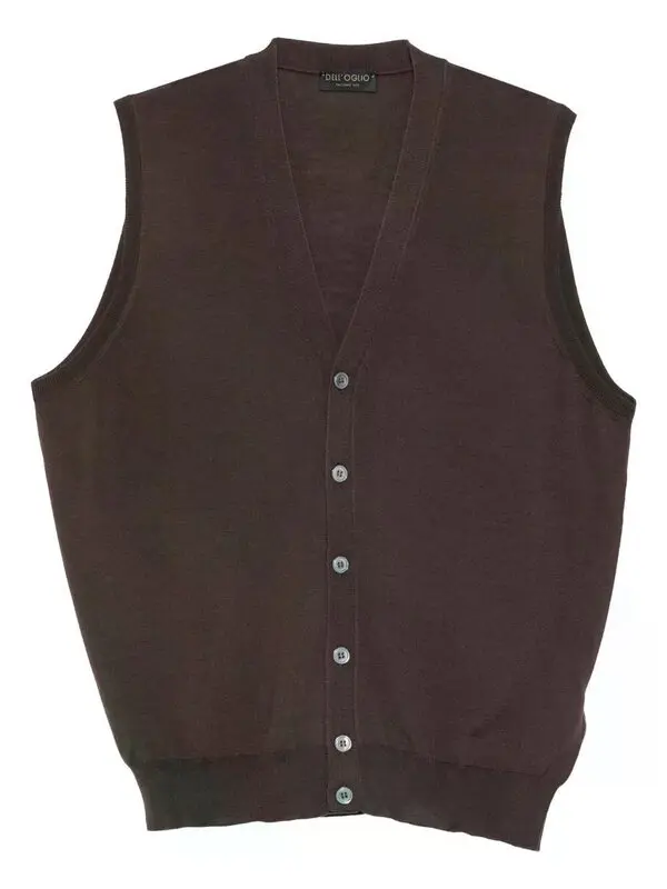 DELL'OGLIO Button-fastening Sleeveless Cardigan