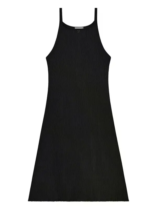 COURREGES Ribbed-knit A-line Mini Dress - Black