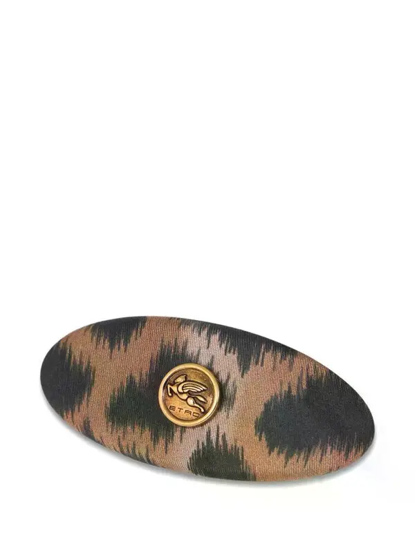 Etro Leopard-print Hair Clip - Brown