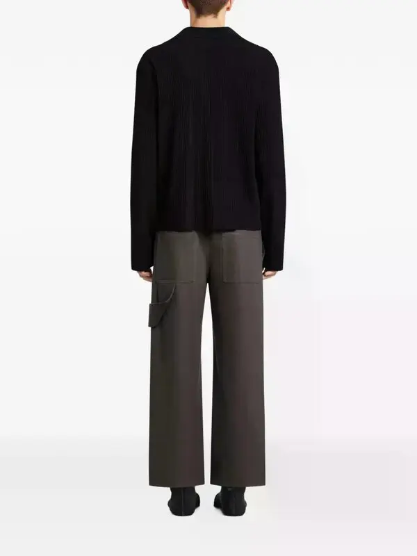 COURREGES Ribbed Polo Shirt - Black