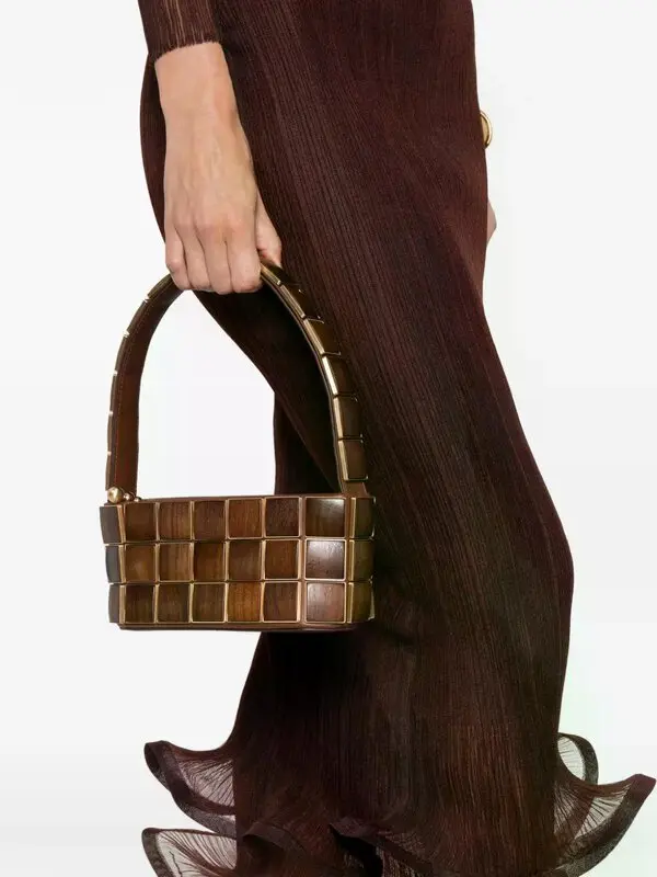 Cult Gaia Romy Panelled Wood Shoulder Bag