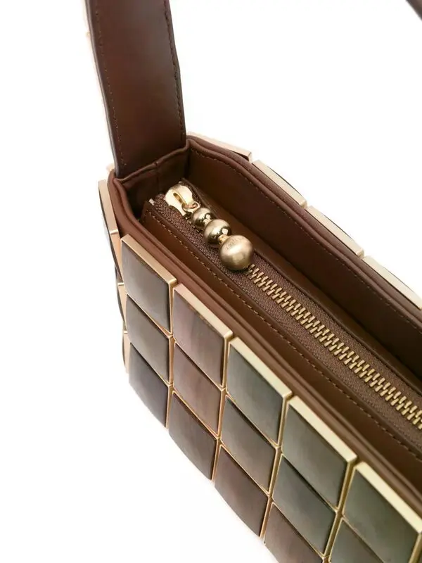 Cult Gaia Romy Panelled Wood Shoulder Bag