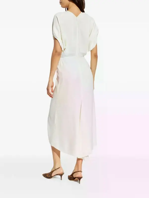 Victoria Beckham Gathered Short-sleeves Midi Dress