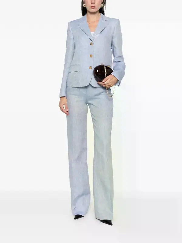 Etro Linen Tailored Trousers - Blue
