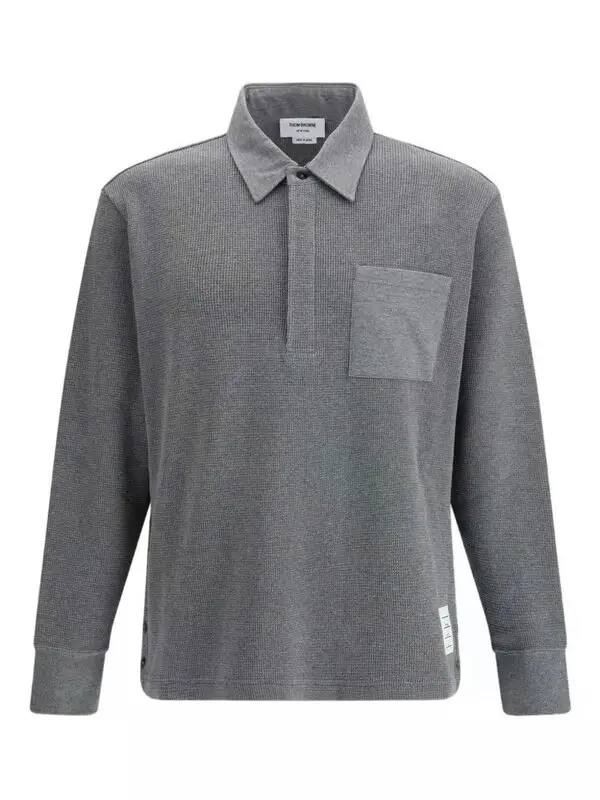 Thom Browne Long Sleeve Patch Pocket Polo Shirt