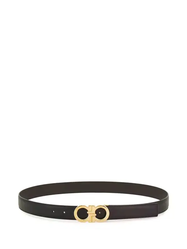 FERRAGAMO Reversible Gancini Buckle Belt - Black