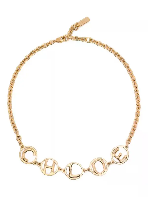 Chloé The Script Charm Necklace - Gold