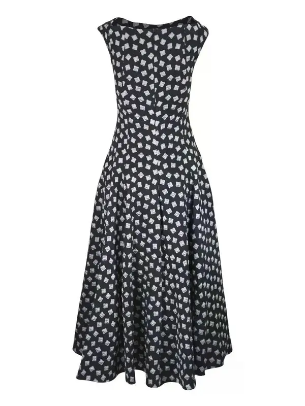 Talbot Runhof Geometric-print Midi Dress