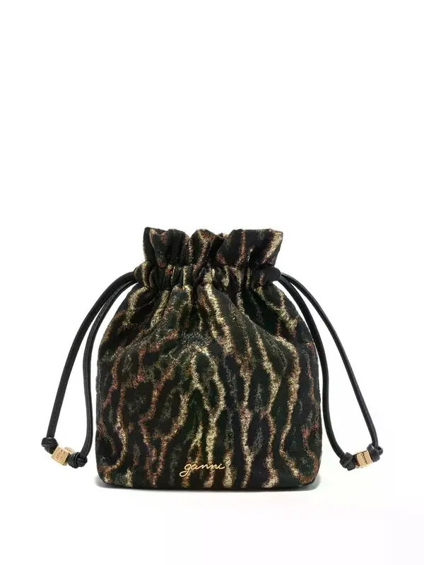 GANNI Logo Detail Bucket Bag - Black