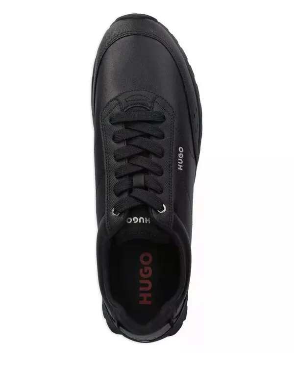 Hugo Panelled Lace-up Sneakers - Black