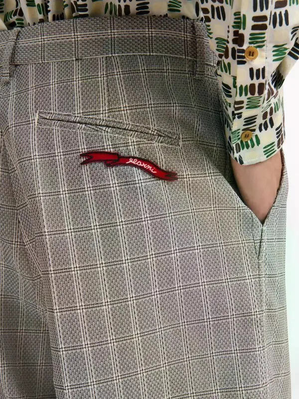 Marni Checked Wool Pleated Wide-leg Trousers