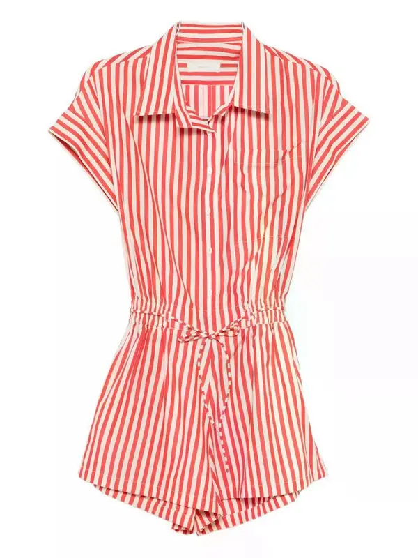 Faithfull The Brand Orozco Striped Playsuit - Red