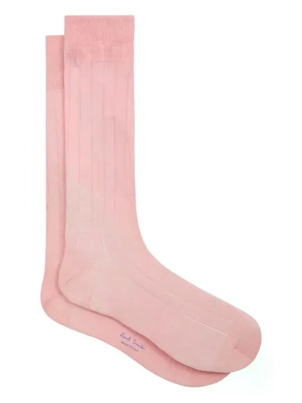 Paul Smith Ribbed Cotton Socks - Pink