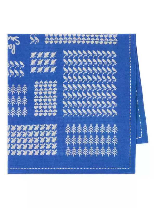 Paul Smith Printed Cotton Scarf - Blue
