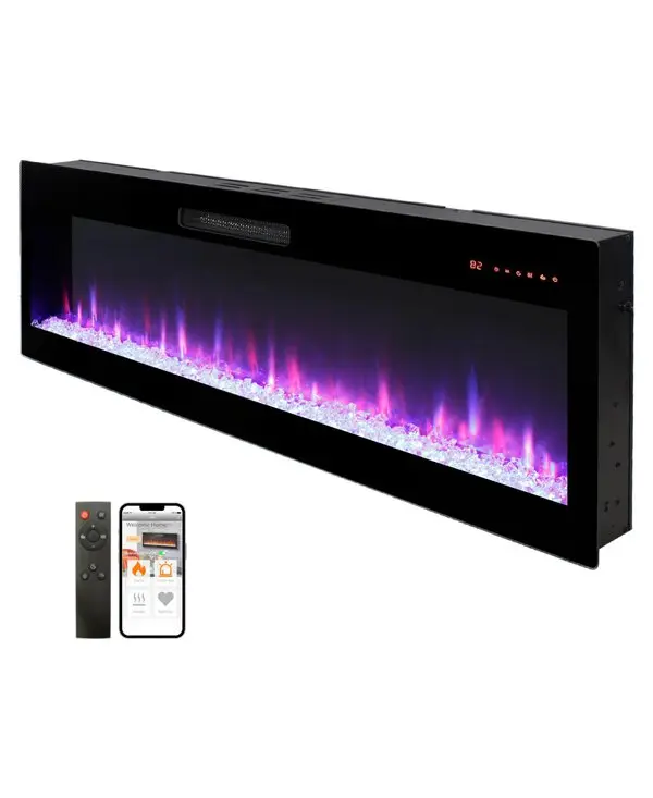FLYNAMA Smart 60" Wifi-enabled Electric Fireplace Heater