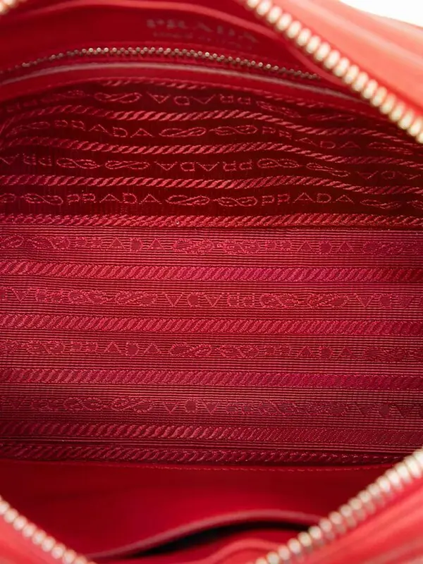 Prada Soft Calfskin Diagramme Camera Crossbody Bag - Red