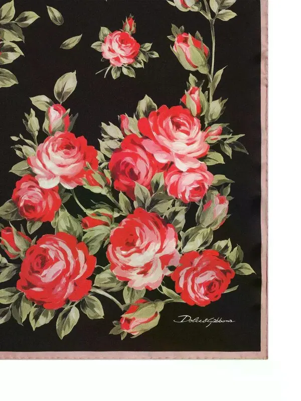 Dolce & Gabbana Floral-pattern Scarf - Black