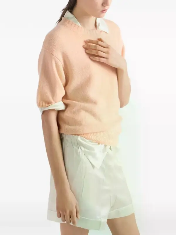 Prada Short-sleeve Crew-neck Sweater - Pink