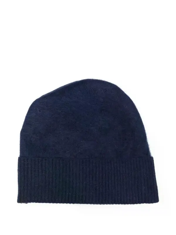 ABSOLUT CASHMERE Moira Cashmere Ribbed Beanie - Blue