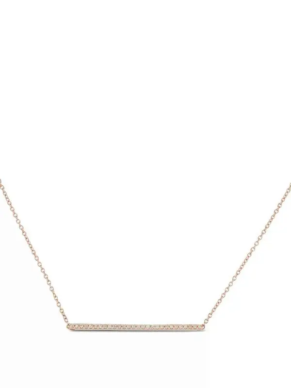 LB EXCLUSIVE 14k Rose Gold Diamond Bar Necklace - Pink