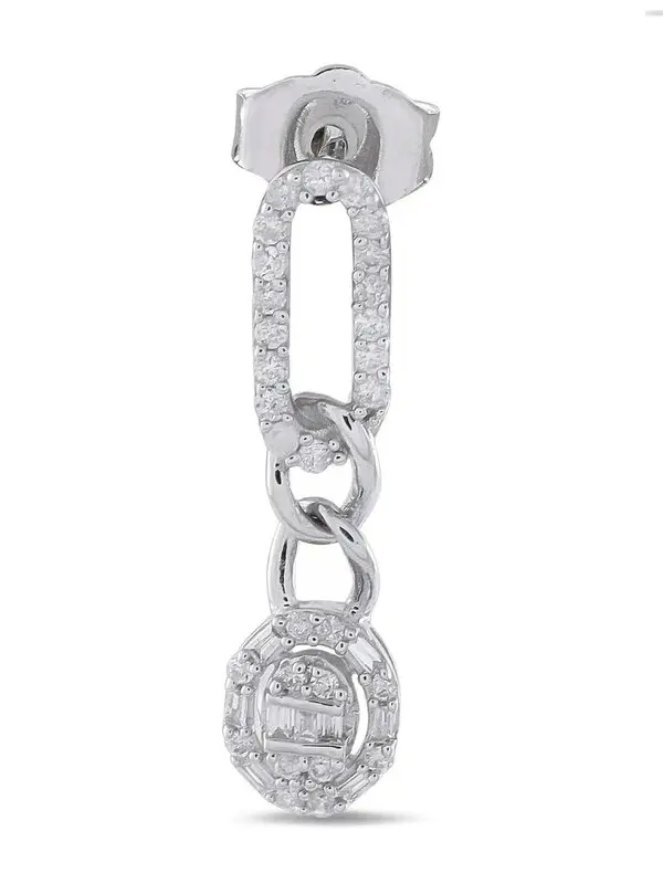 LB EXCLUSIVE 14k White Gold Diamond Drop Earrings - Silver