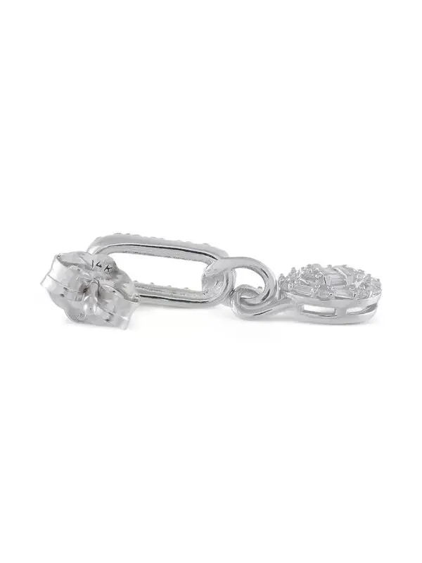 LB EXCLUSIVE 14k White Gold Diamond Drop Earrings - Silver