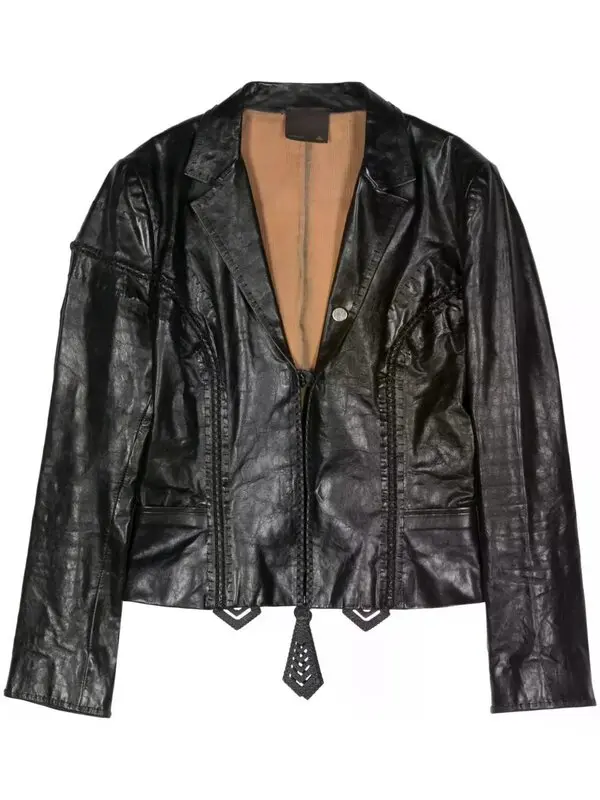 Fendi 2000s Whipstitch Leather Jacket